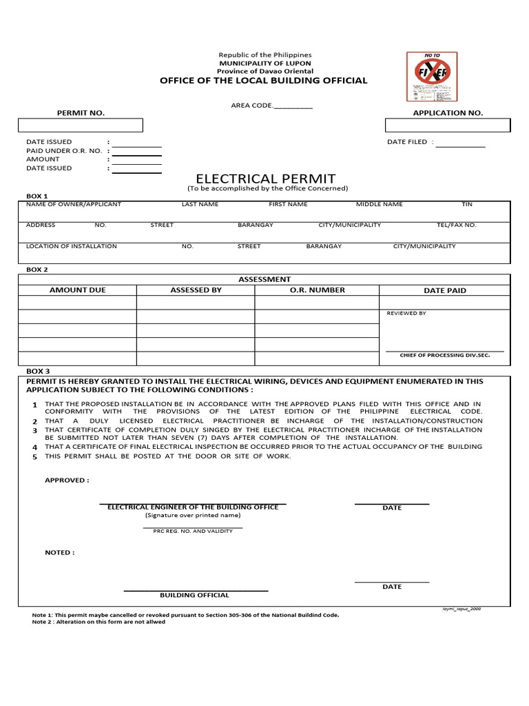Electrcail Permits | PDF | Electrical Engineering | Manufactured Goods