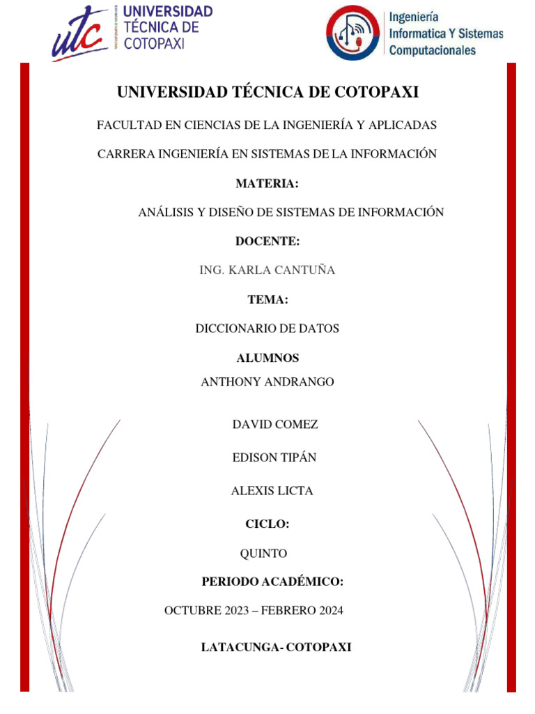 Diccionario de Datos COMPLETO | PDF