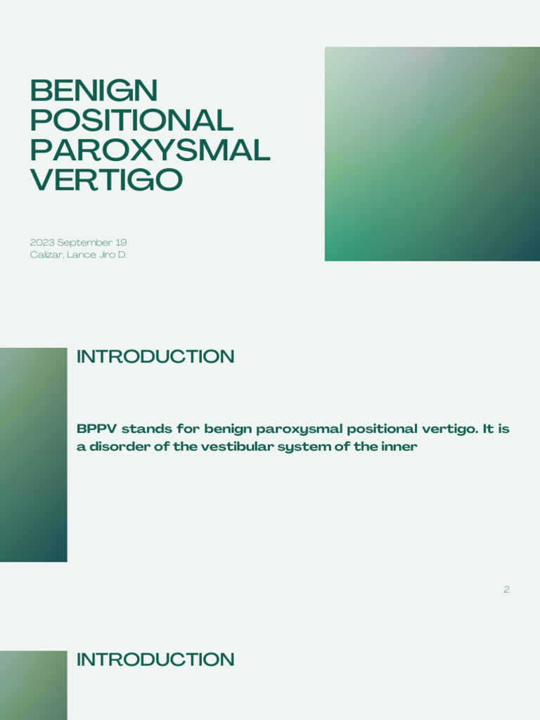 BPPV Calizar | PDF | Vertigo | Vestibular System