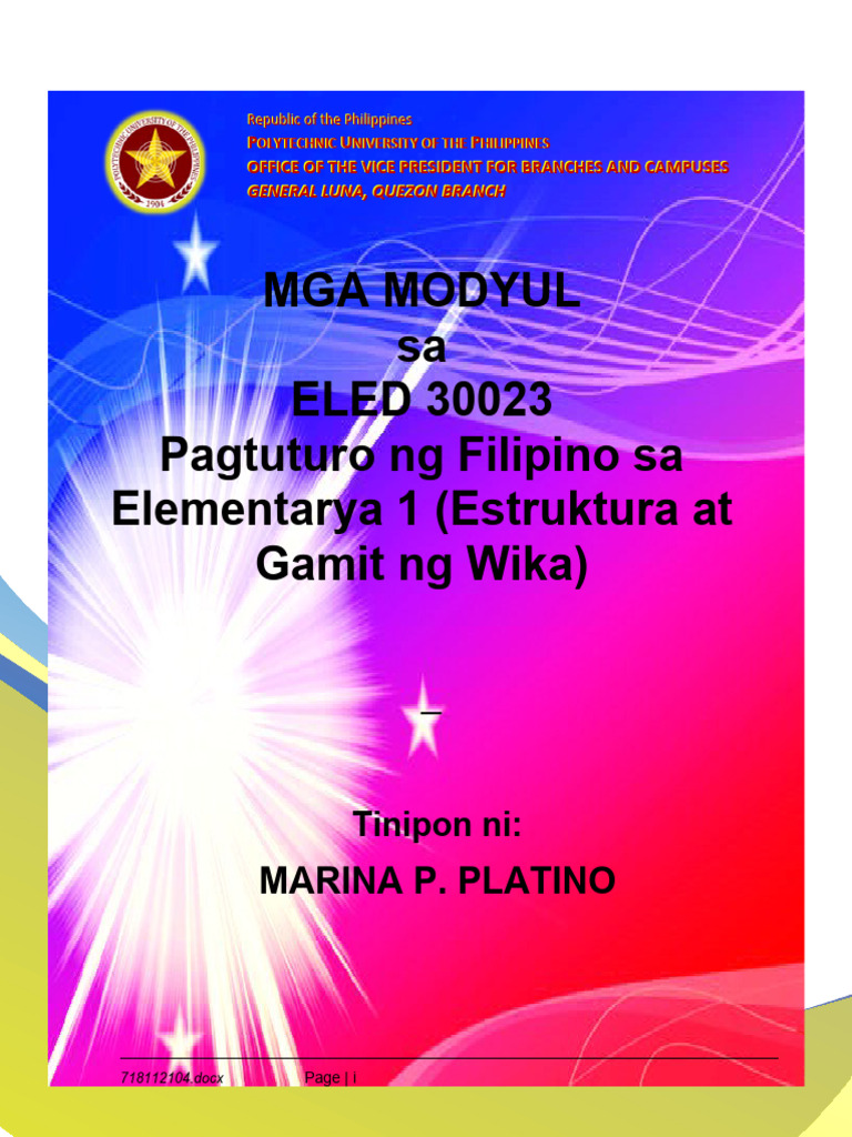 BEED 1 Modyul 1 Aralin 1 at 2 Estruktura | PDF