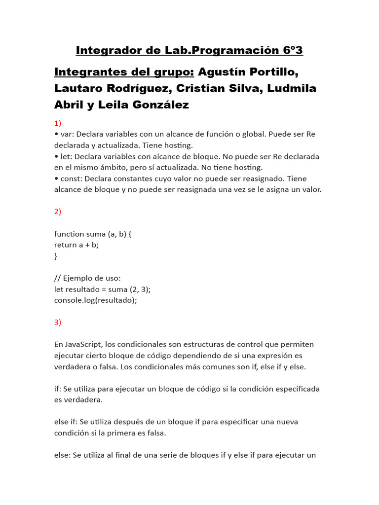 Integrador de Lab de Programacion | PDF | Modelo de objeto de documento | Redes