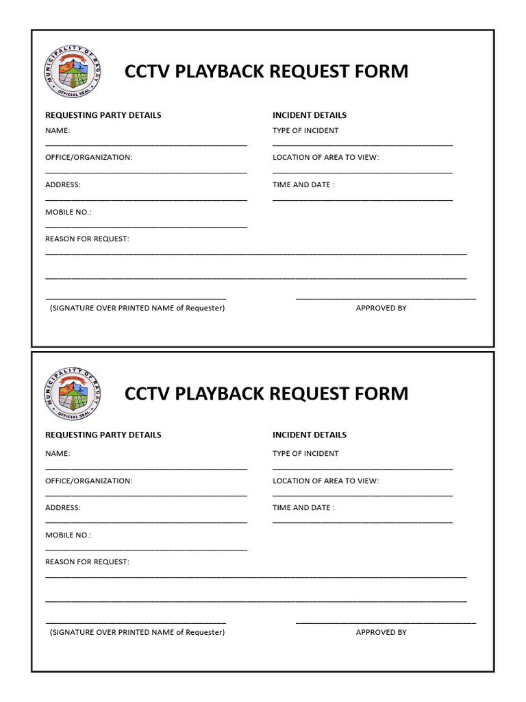 CCTV Form | PDF