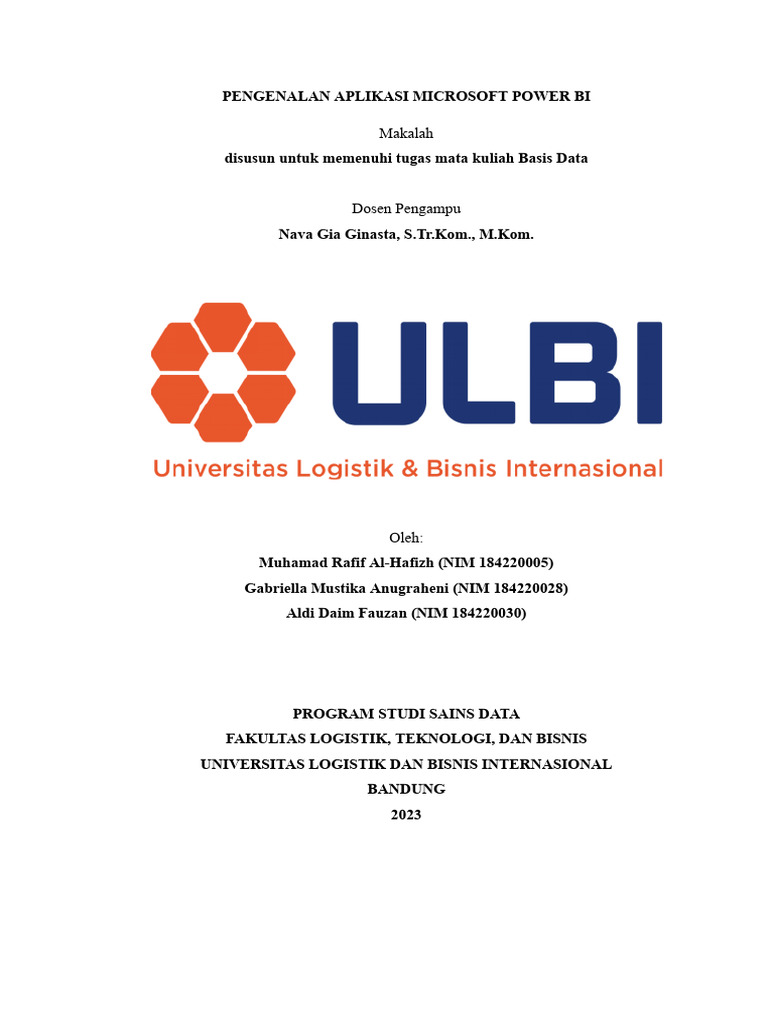 Makalah Pengenalan Aplikasi Microsoft Power BI | PDF | Seni | Komputer