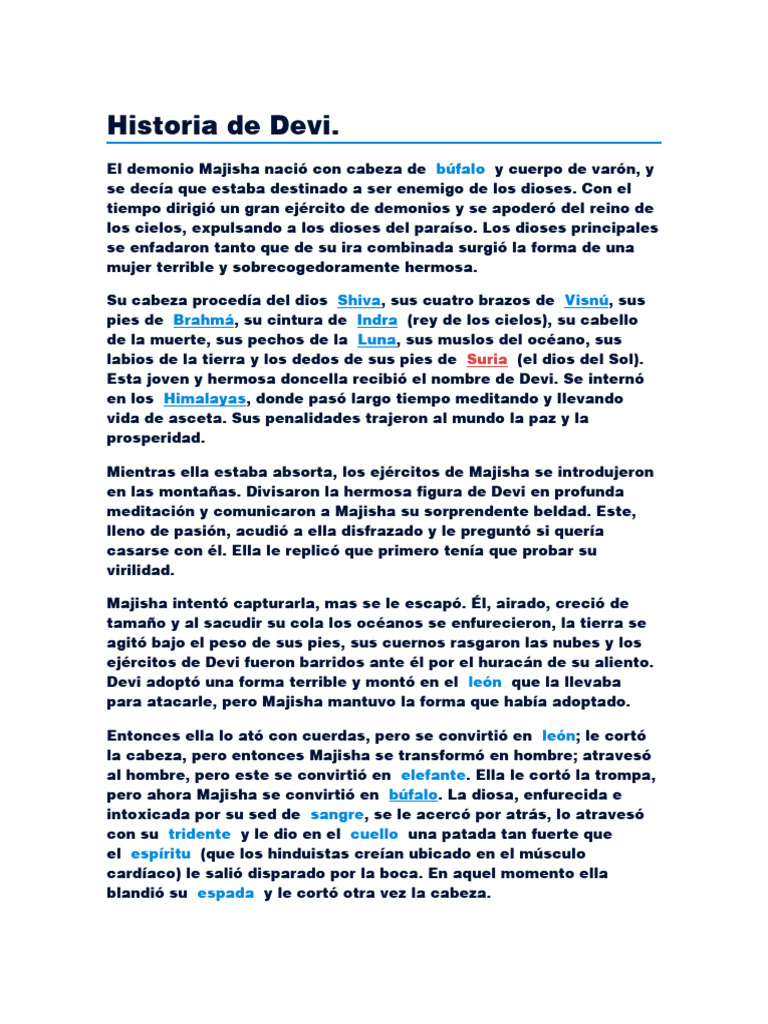Historia de Devi | PDF | Shiva | Vishnu