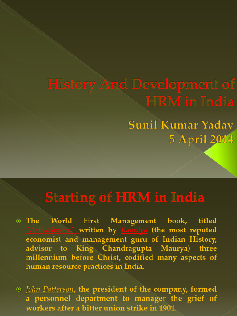 History and Development of HRM in India | PDF | Business | Social Science