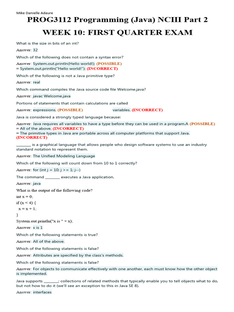 Prog3112 Programming Java Nciii Part 2 Week 10 First Pdf Java Programming Language 2992