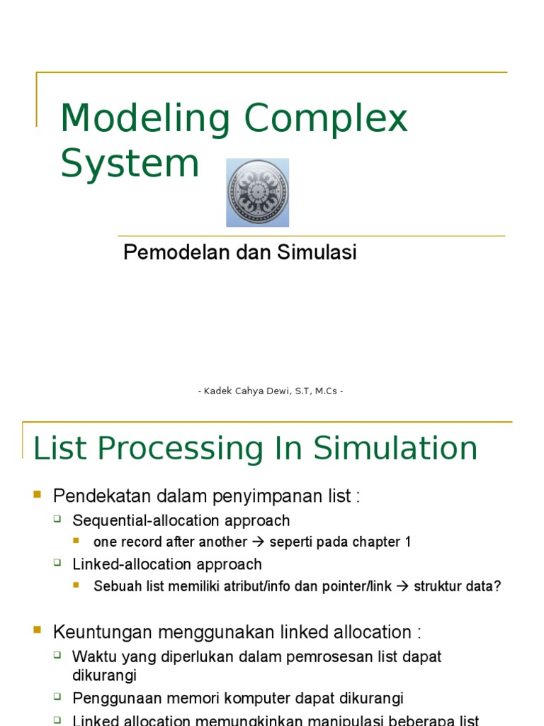 Modeling Complex System Pdf Queue Abstract Data Type Programming Paradigms