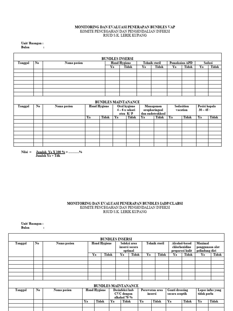 FORMULIR BUNDLES HAIs | PDF