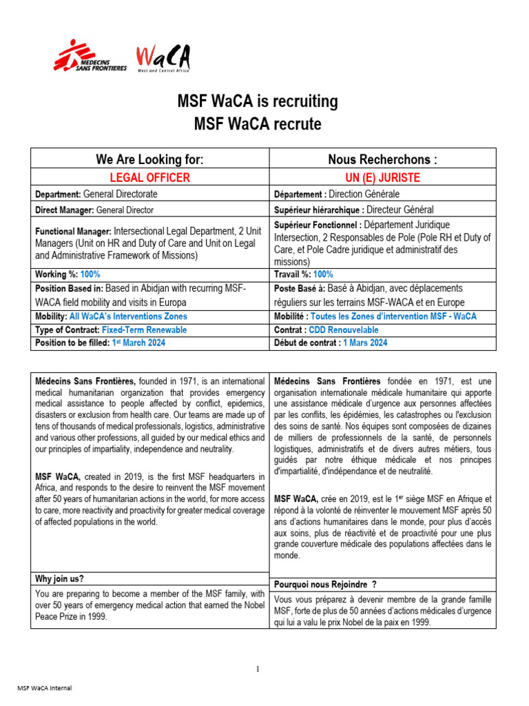 Job Description - LEGAL OFFICER | PDF