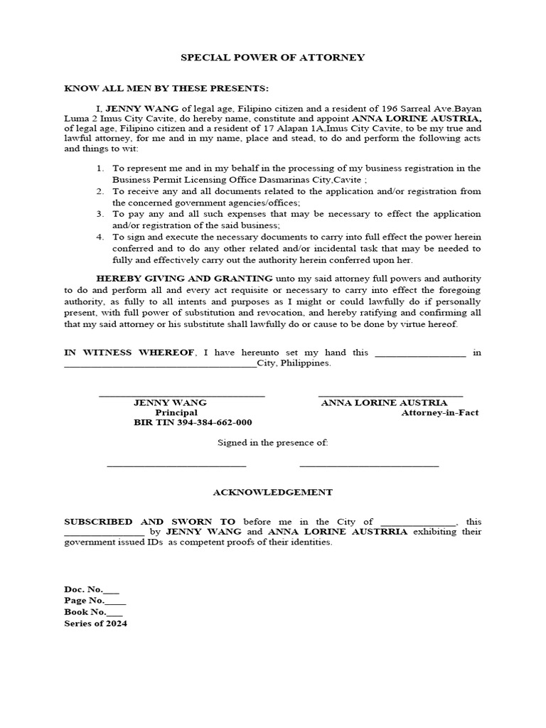 SPA To Process Business Permit | PDF