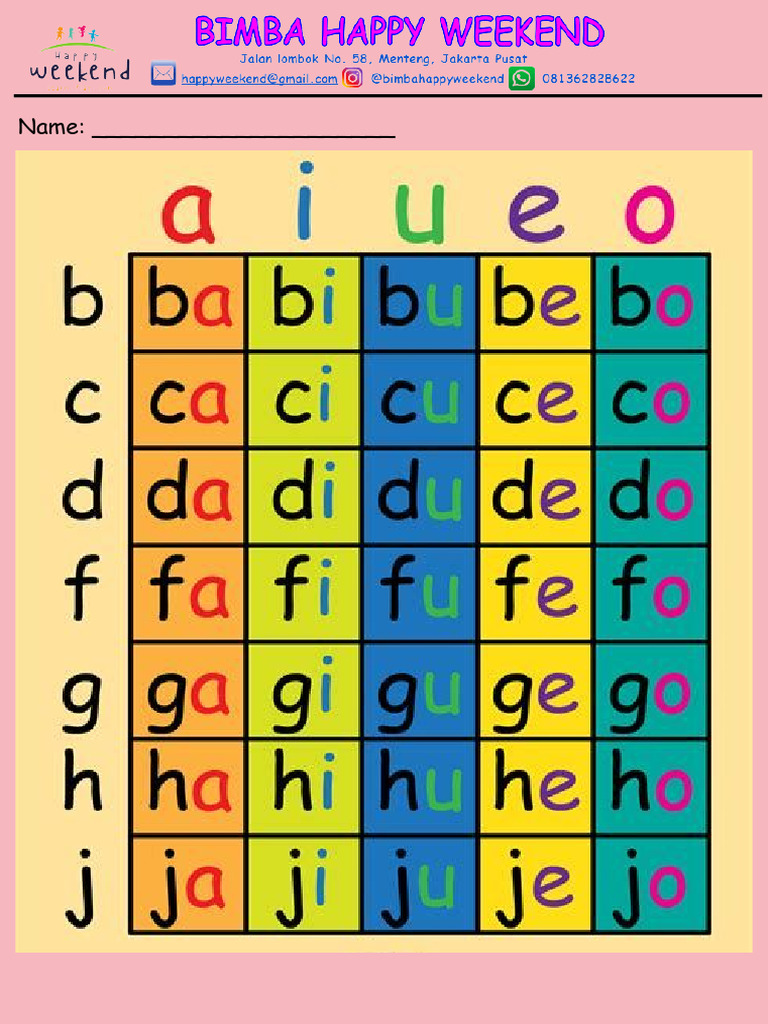 Worksheet Bimba Happy Weekend | PDF