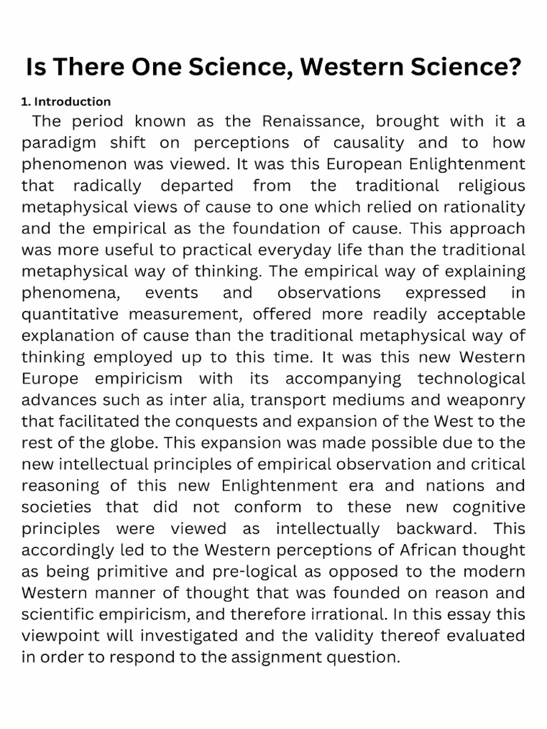 Is There One Science, Western Science | PDF