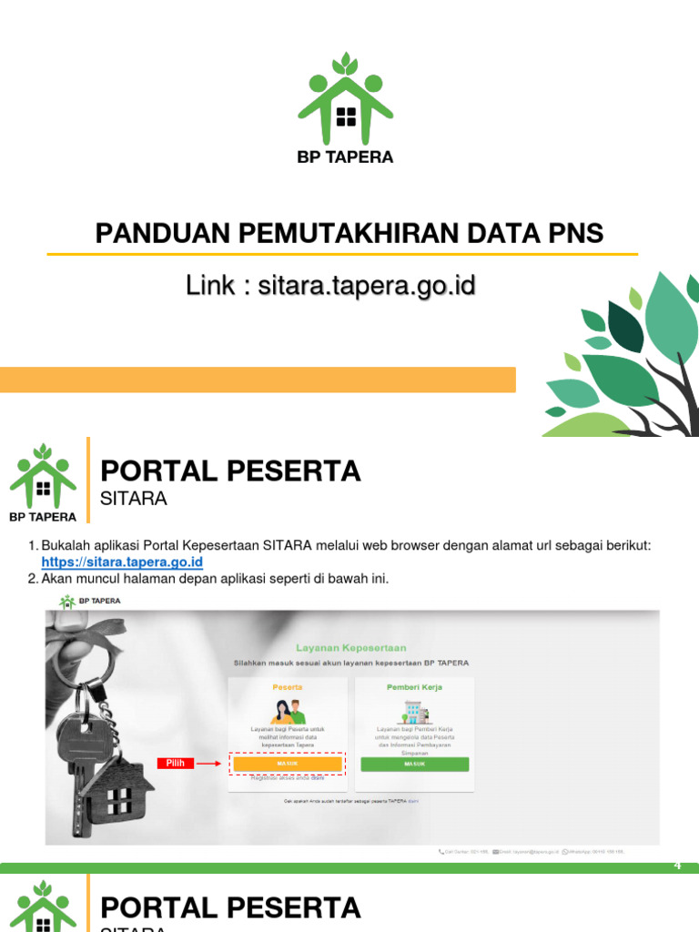 Cara Registrasi & Update Kepesertaan Sitara Tapera | PDF
