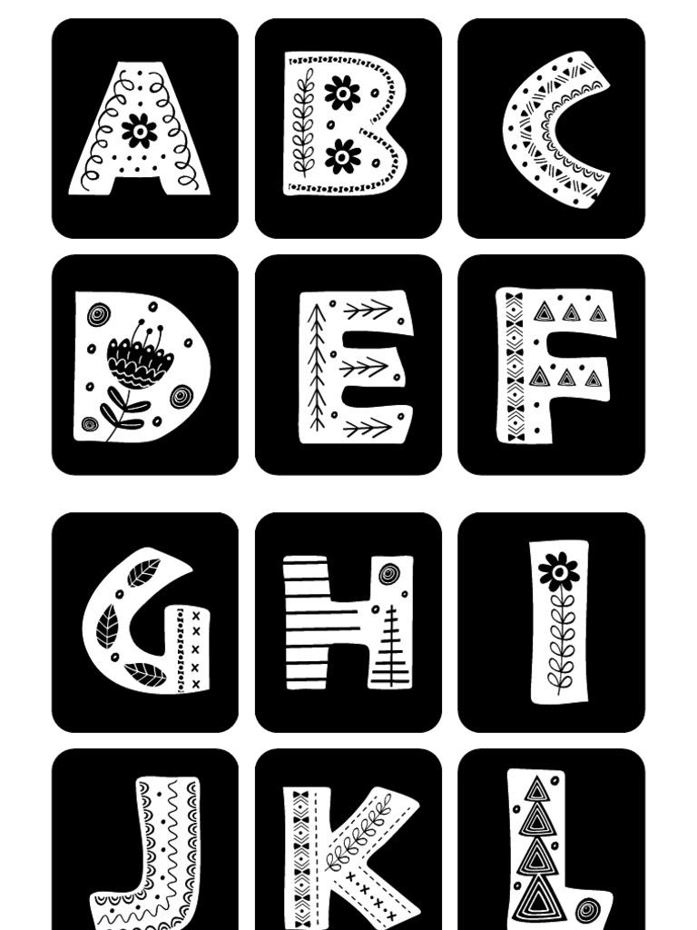 Black and White Alphabet Sensory Flashcards | PDF