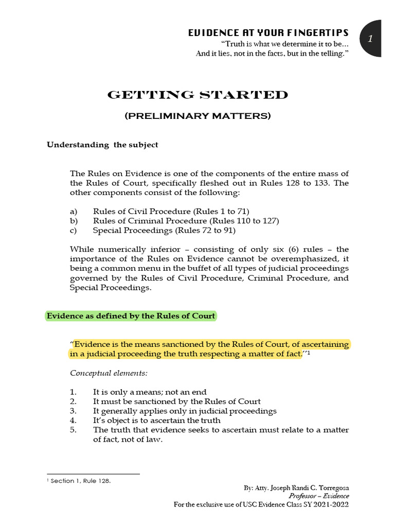 EVIDENCE AT YOUR FINGERTIPS 2022 EDITION (PRELIMINARY) - PART 1 ...