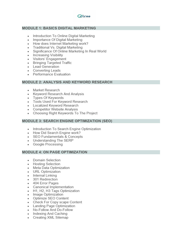 Digital Marketing Course Overview | PDF | Search Engine Optimization ...