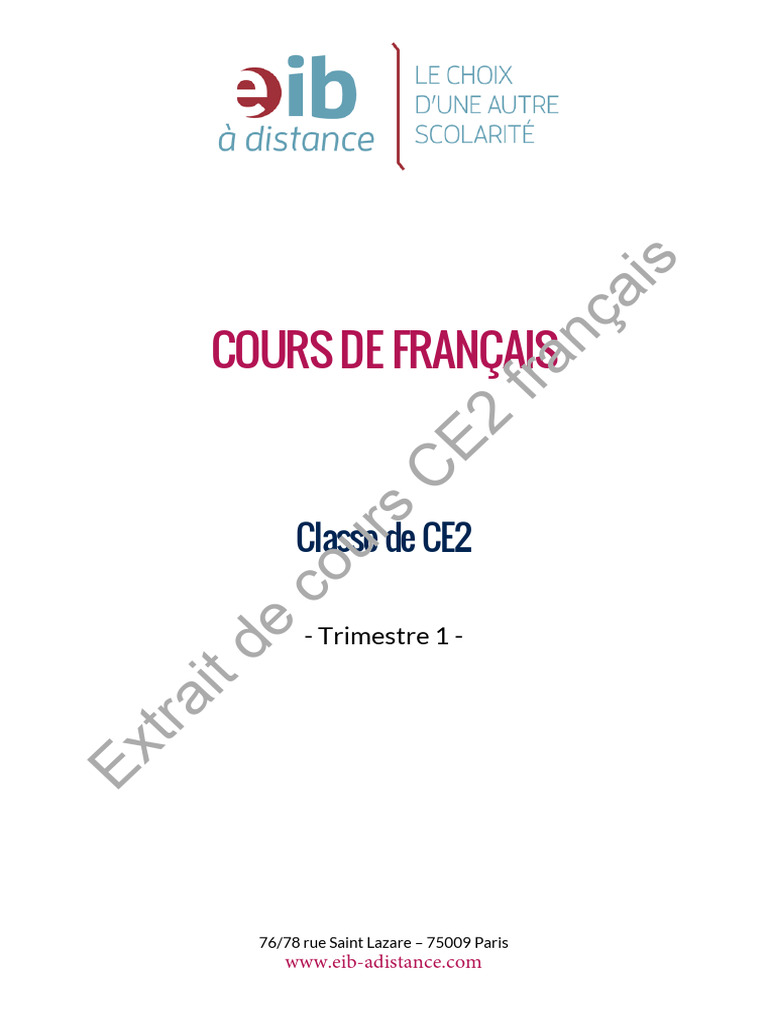 Extrait de Cours CE2 Francais | PDF