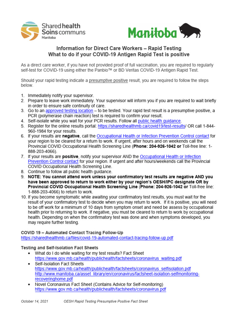 What To Do If Test Is Positive | PDF | Immunology | Epidemiology