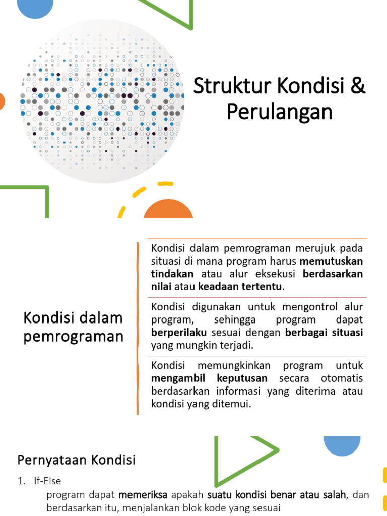 Pertemuan 5 Struktur Kondisi Dan Perulangan | PDF
