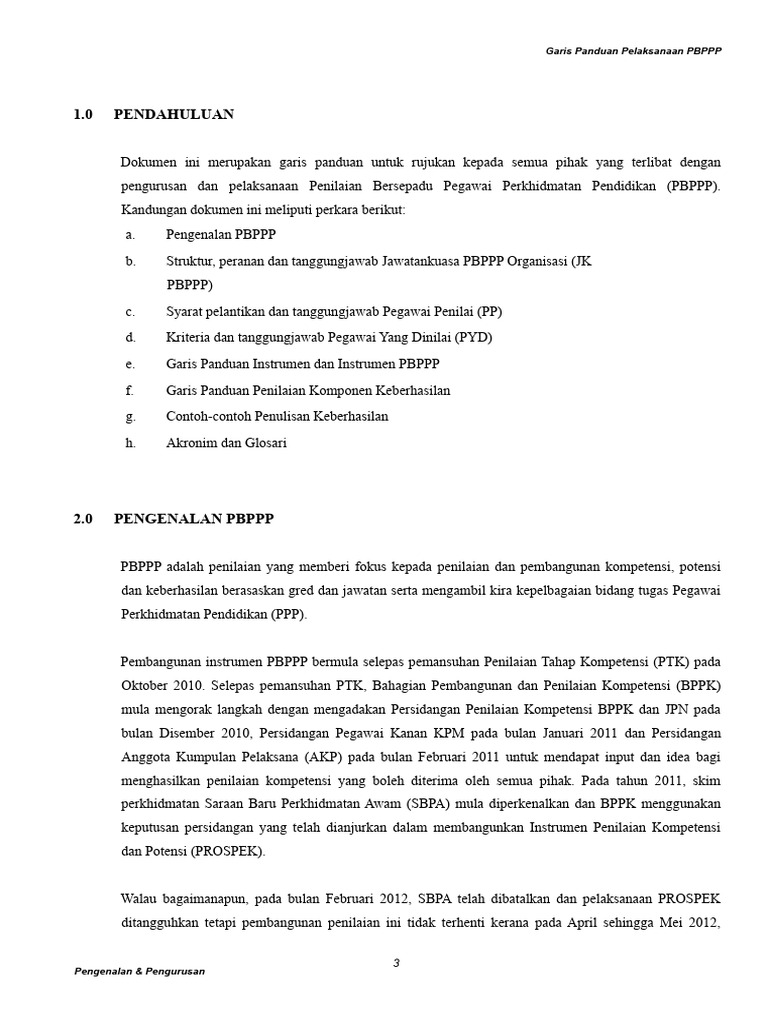 Garis Panduan PBPPP | PDF