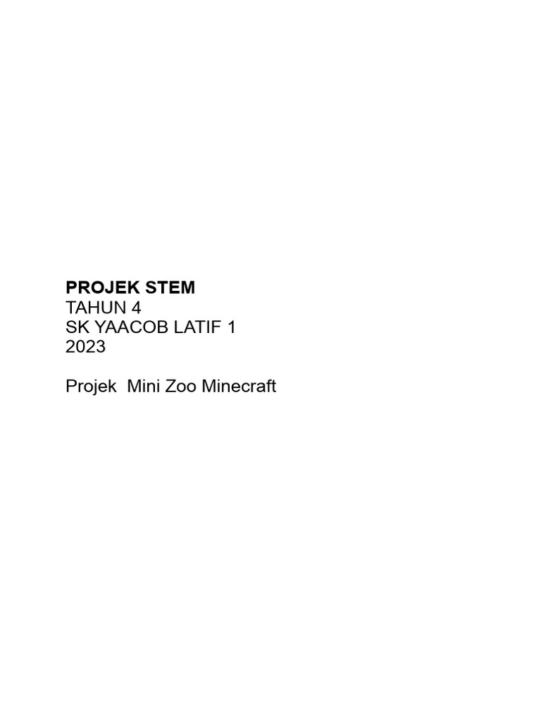 Projek Stem Tahun 4 2023 | PDF