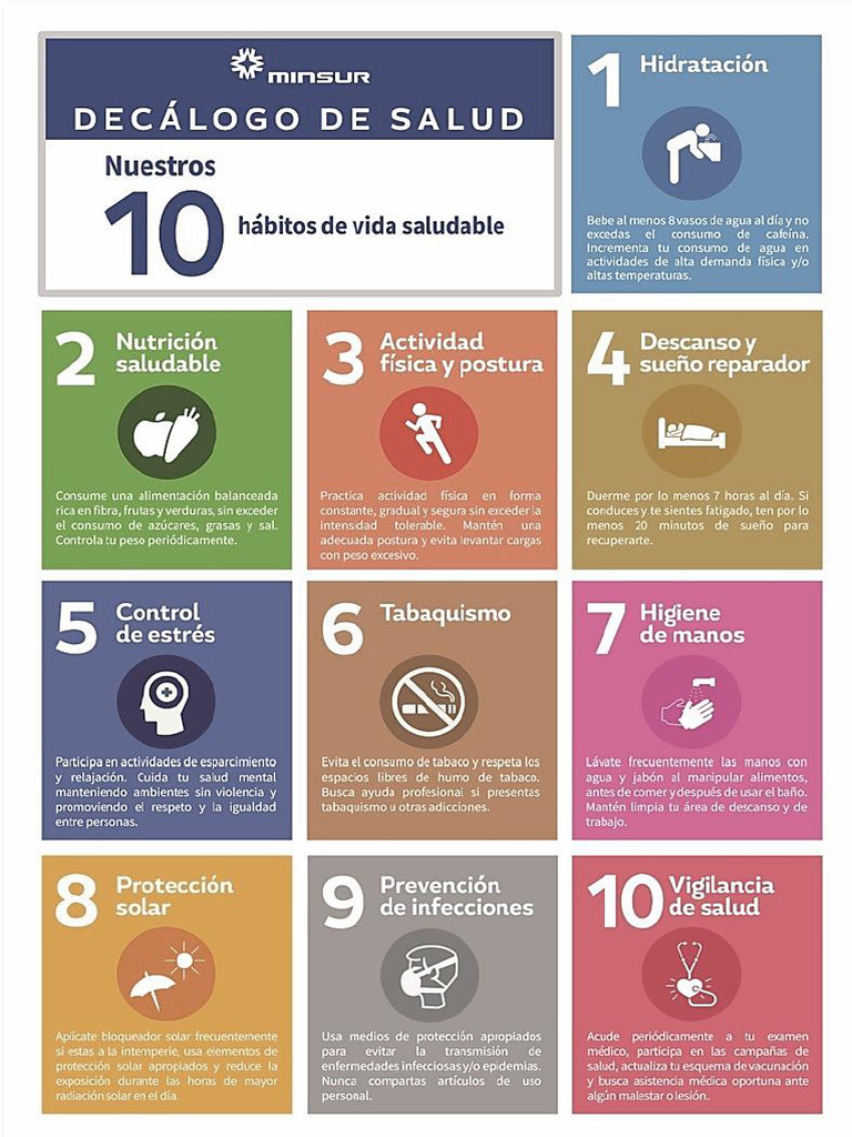 16) - Decálogo de La Salud - Hábitos Saludables | PDF