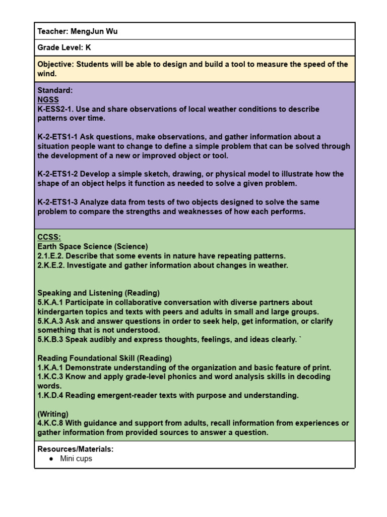 Individual Stem Lesson Plan | PDF