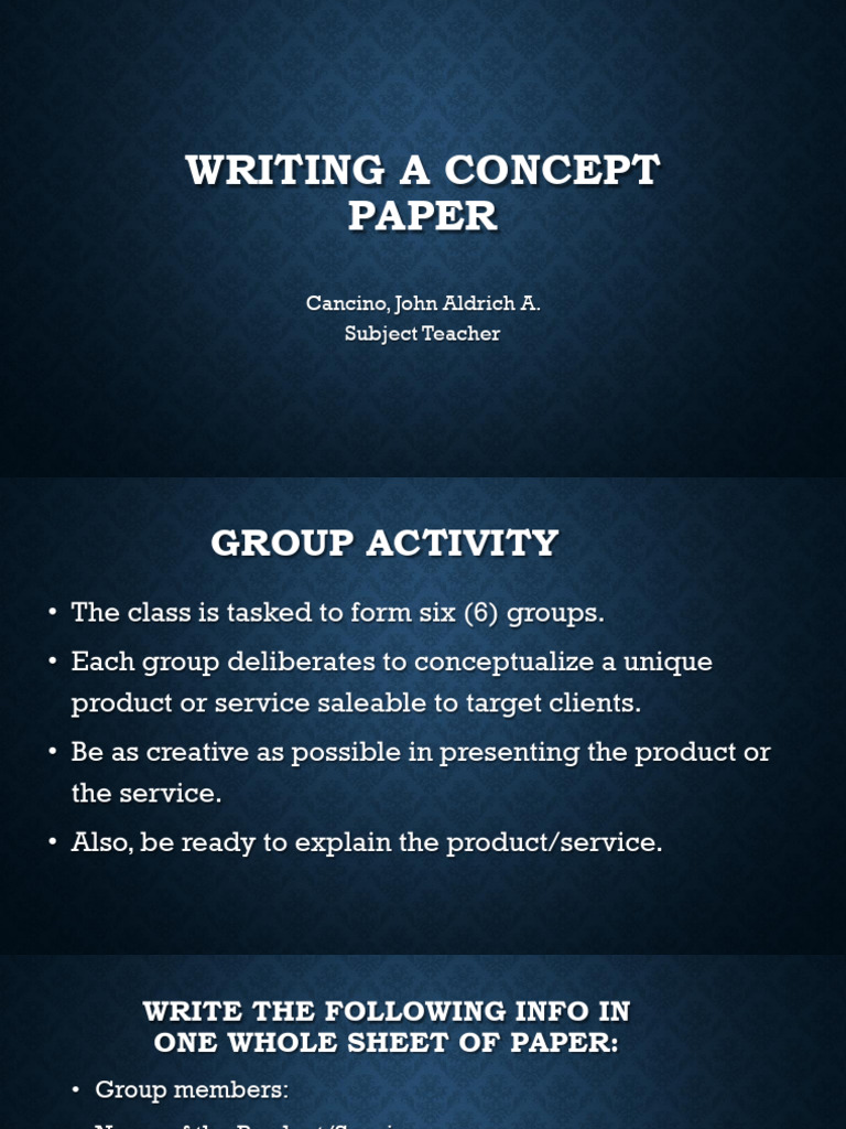 (EAPP) Writing A Concept Paper | PDF | Business