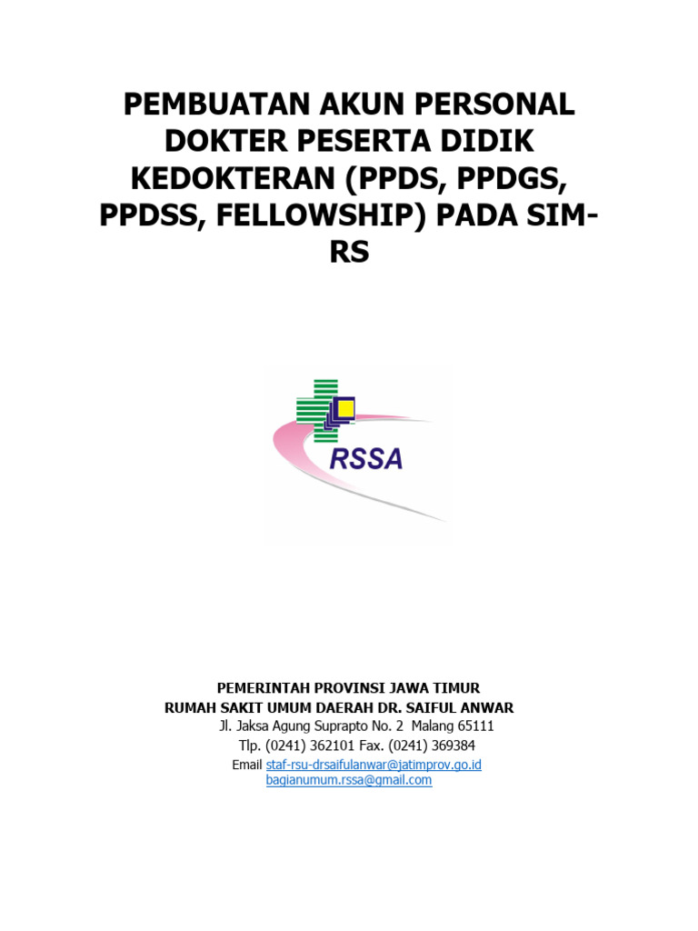 Flowchart Spo Pembuatan Akun Personal Dokter Peserta Didik Kedokteran (PPDS, PPDGS, PPDSS ...