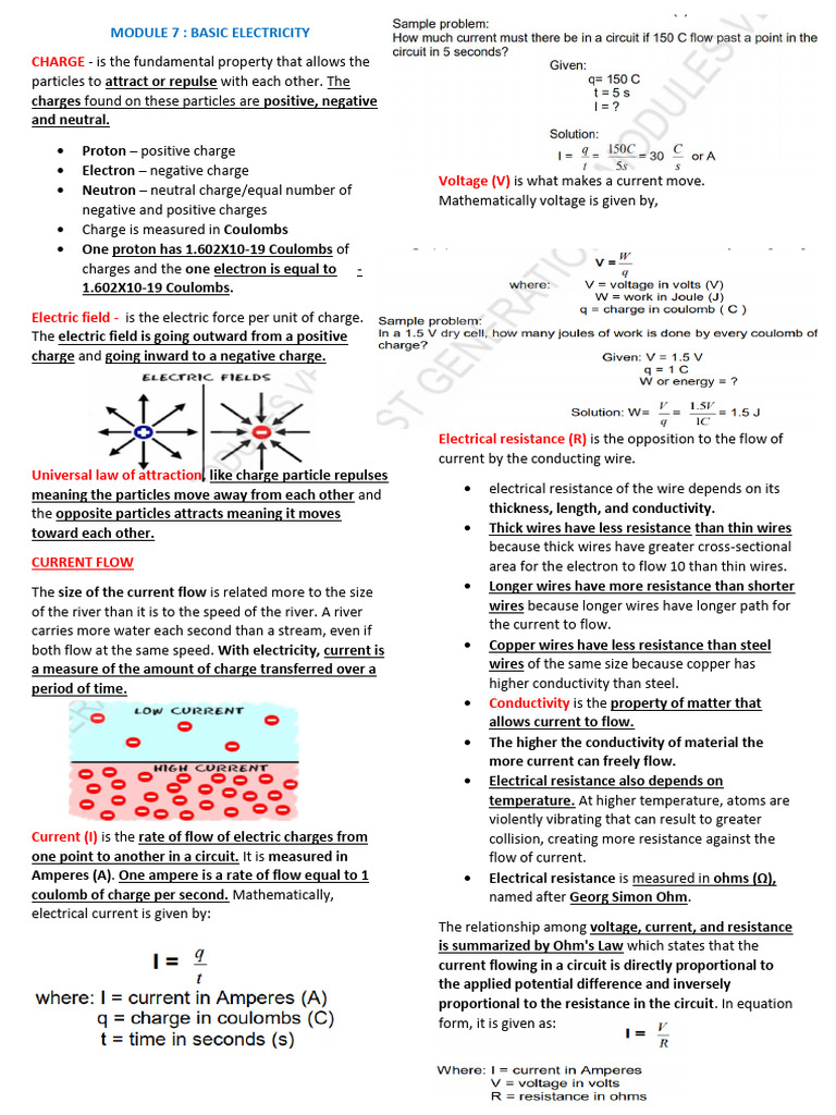 ELECTRICITY NOTES Edited | PDF