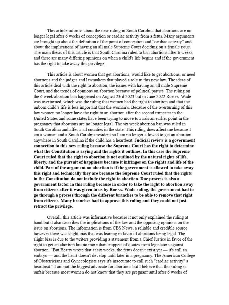 Jane Doe - Unit 1 Current Event Outline | PDF