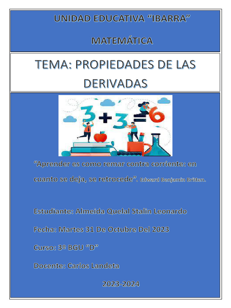 Propiedades de Las Derivadas | PDF