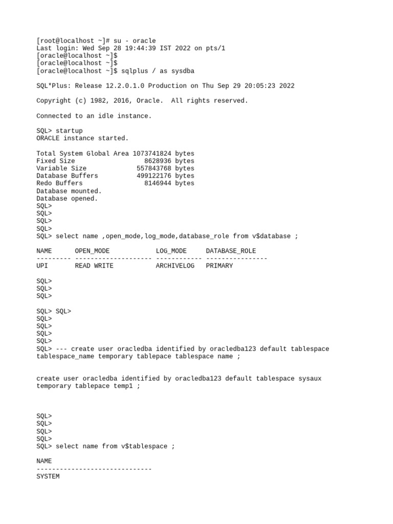 Tablespace Management Theory 30092022 | PDF | Databases | Information Technology