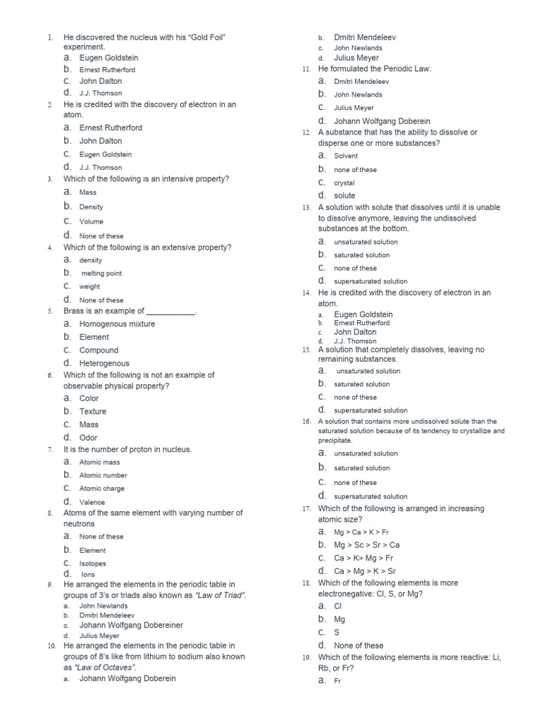 Practice Final Exam | PDF | Ester | Ethanol