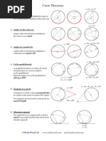 Circle CheatSheet | PDF | Circle | Tangent