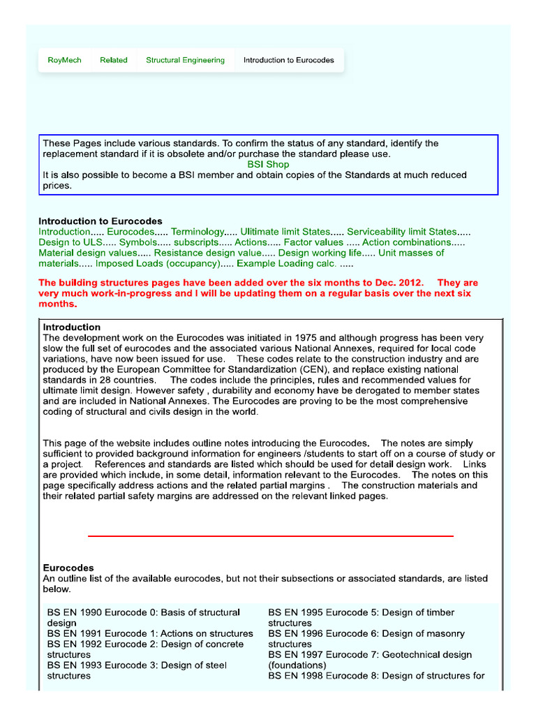 Introduction To Eurocodes - Roy Mech | PDF