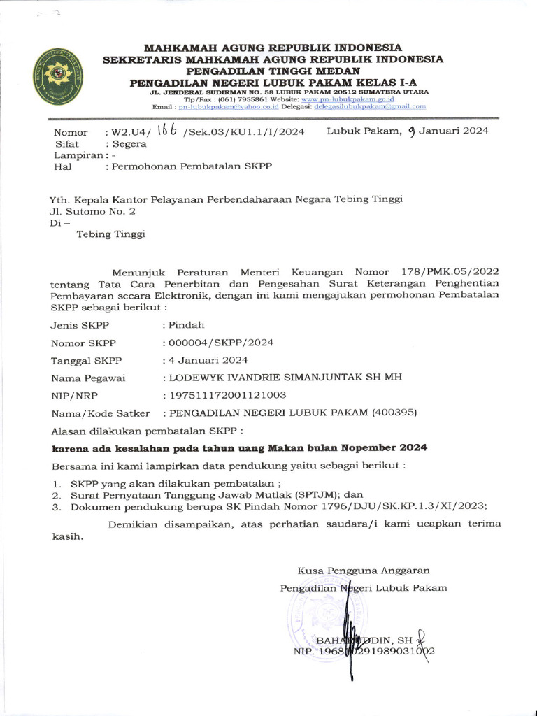 Pembatalan SKPP Lodewyk | PDF