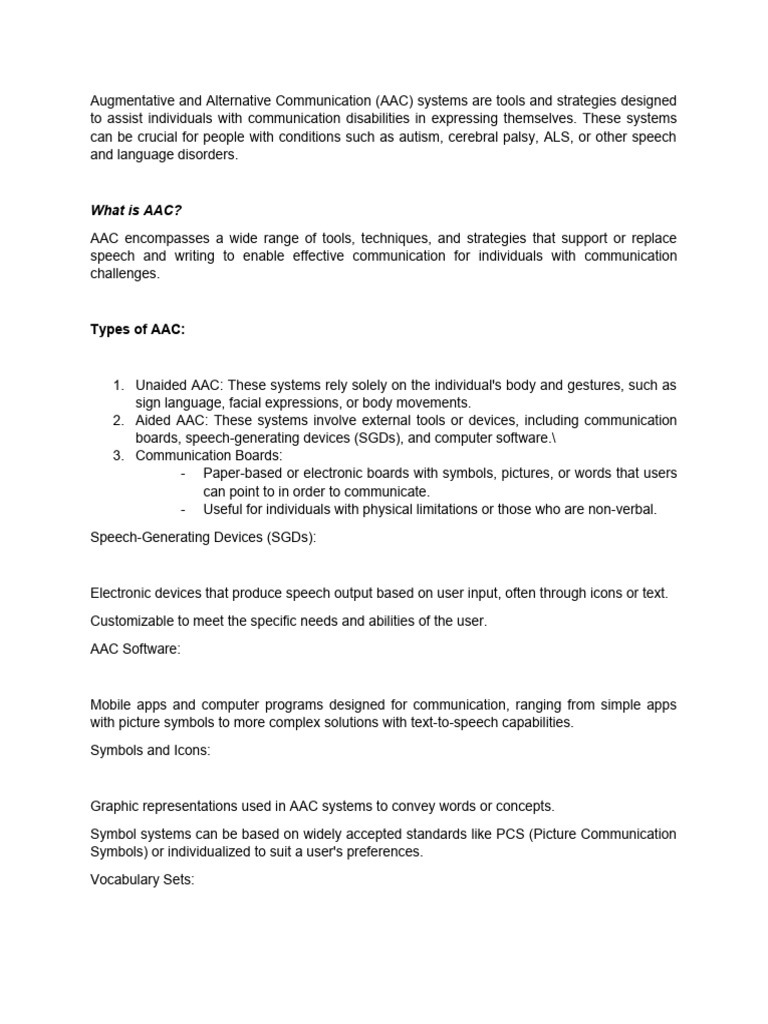 Augmentative and Alternative Communication | PDF | Computers
