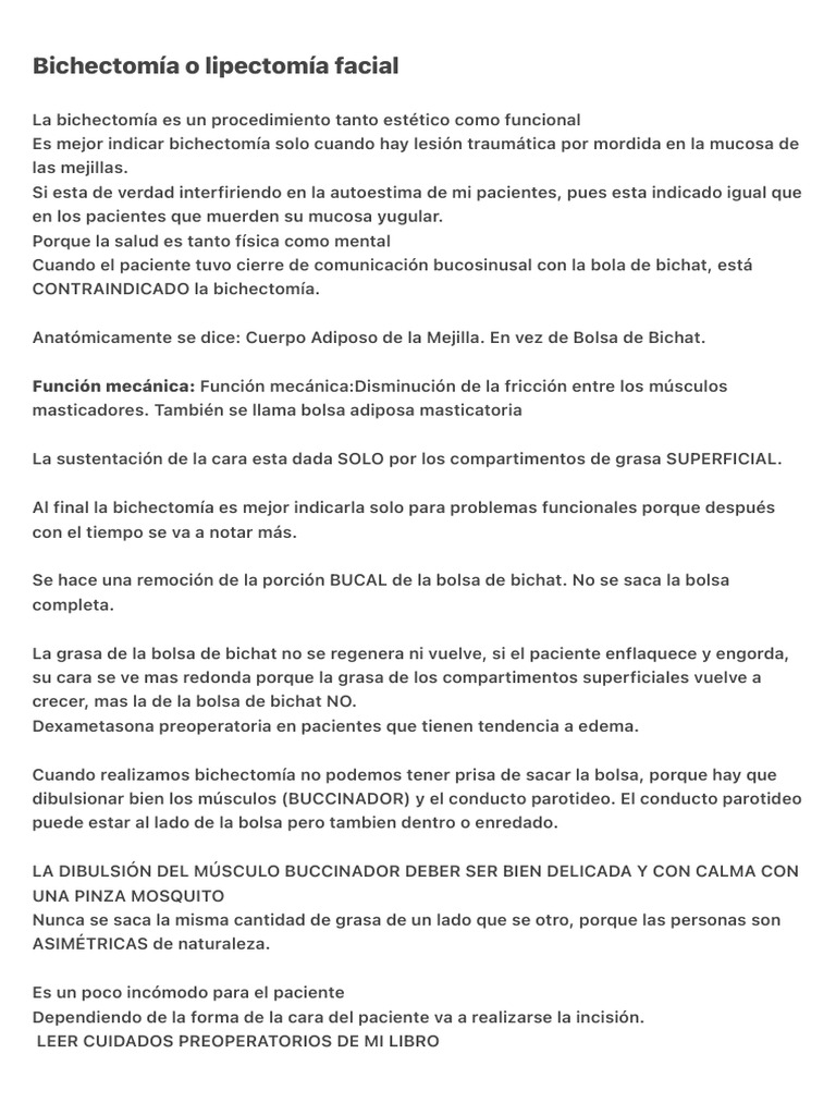 Bichectomía o Lipectomía Facial | PDF | Cabeza y cuello humanos ...