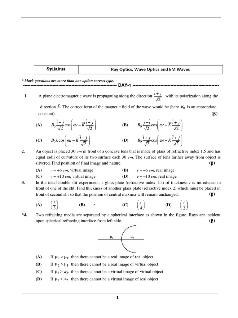 ALPS 2338 Physics Assignment Paper-With Solutions | PDF
