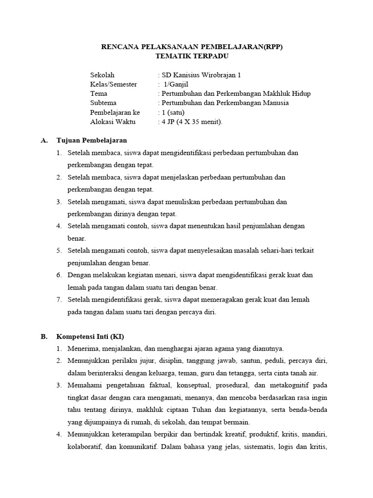 RPP Tema 1 Sub 2 PB1 | PDF