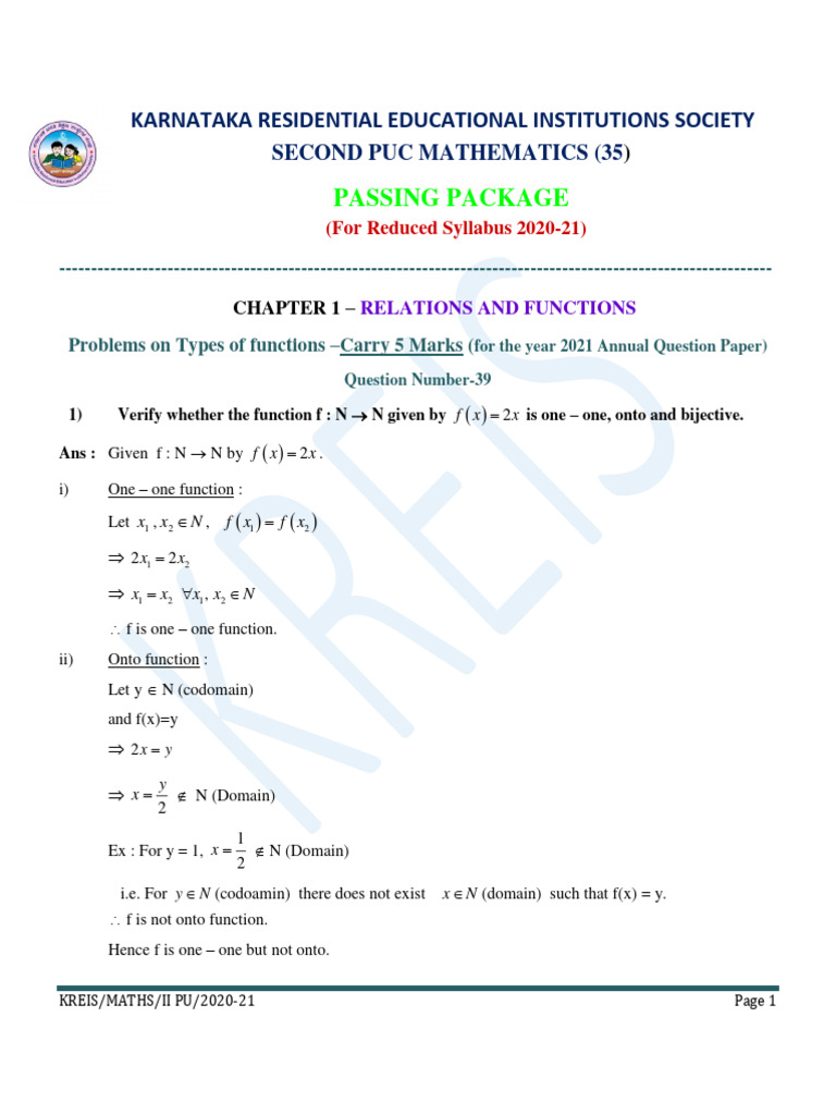 KREIS Maths Passing Package | PDF