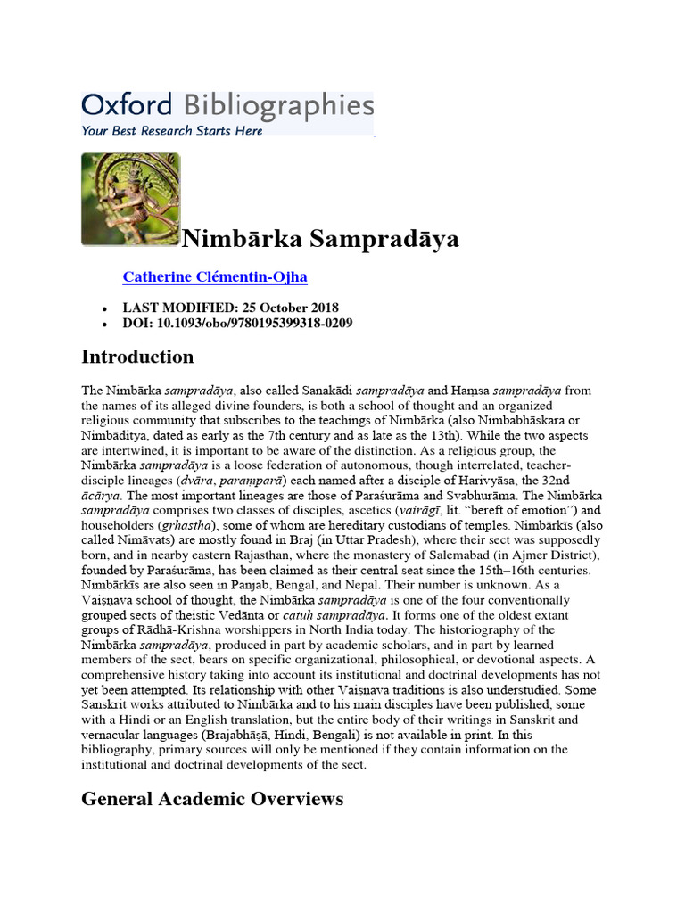 Nimbarka Sampradaya | PDF