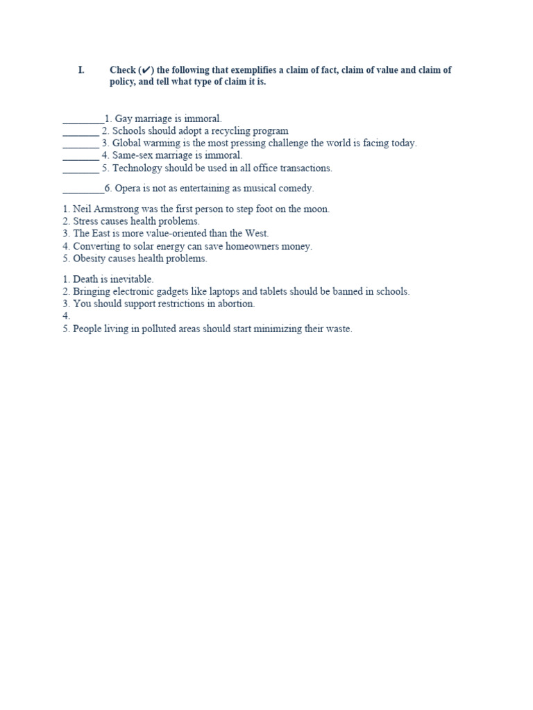 Types of Claims | PDF