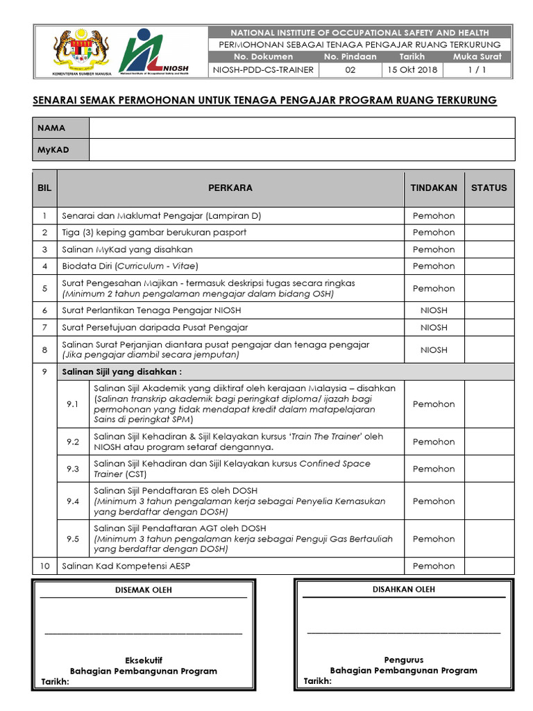 Checklist Trainer CS | PDF