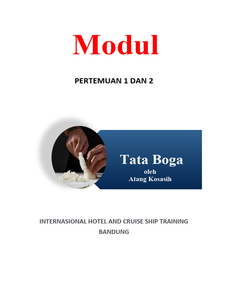 Modul Ajar Tata Boga Pertemuan 1 Dan 2 | PDF
