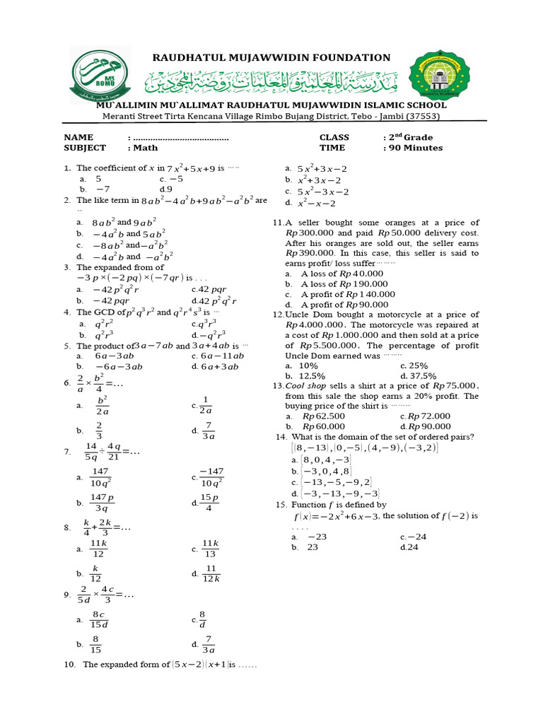 QS. Math 2nd Grade | PDF | Business Process | Pricing