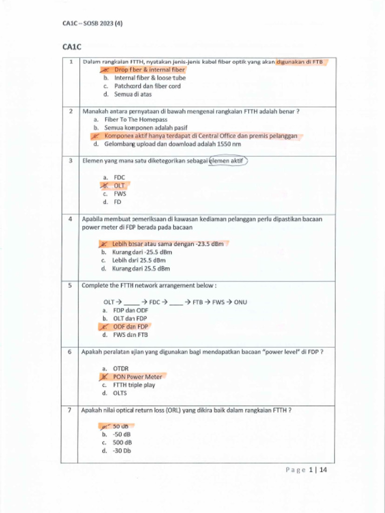 Soalan CA1C SOSB 2023 | PDF