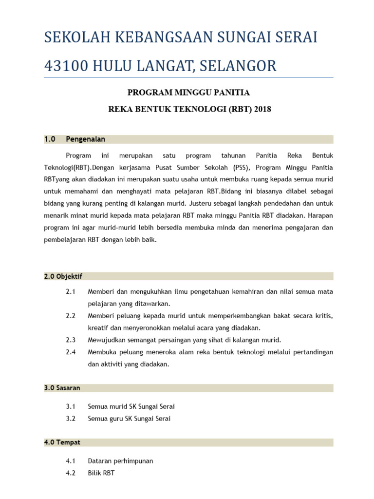 Kertas Kerja Minggu Panitia Rbt Pdf
