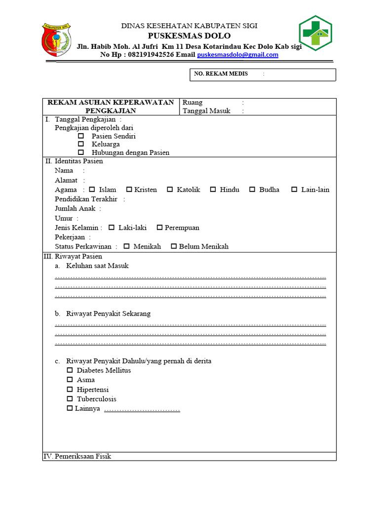 Format Pengkajian Puskesmas | PDF
